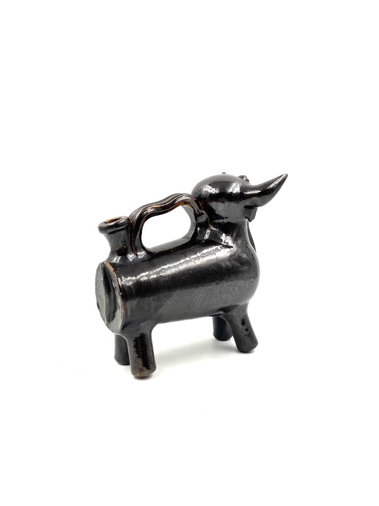 Ancient Mediterranean Style Bull Shaped Jug Sculpture, France, 1960s ...