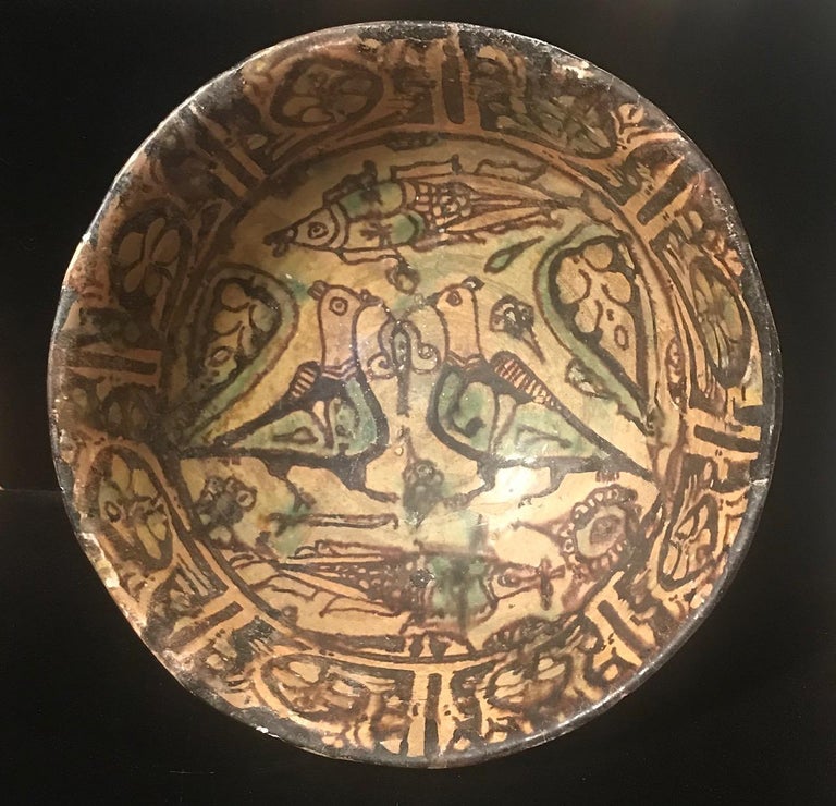 Ancient Persian Rare Kashan Bowl, 13th Century Islamic Pottery Art at ...