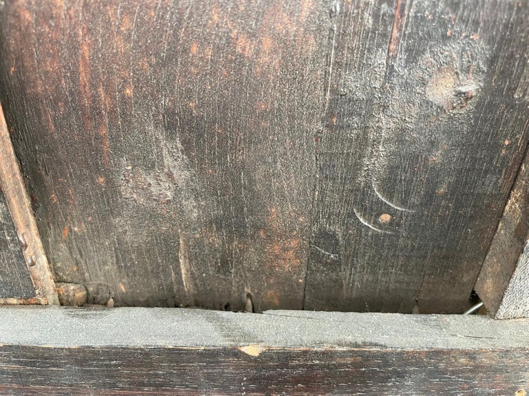 Ancient Rare India Wood Hand Carved Polychrome Wall Panel with Iron ...