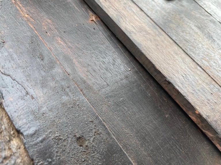 Ancient Rare India Wood Hand Carved Polychrome Wall Panel with Iron ...