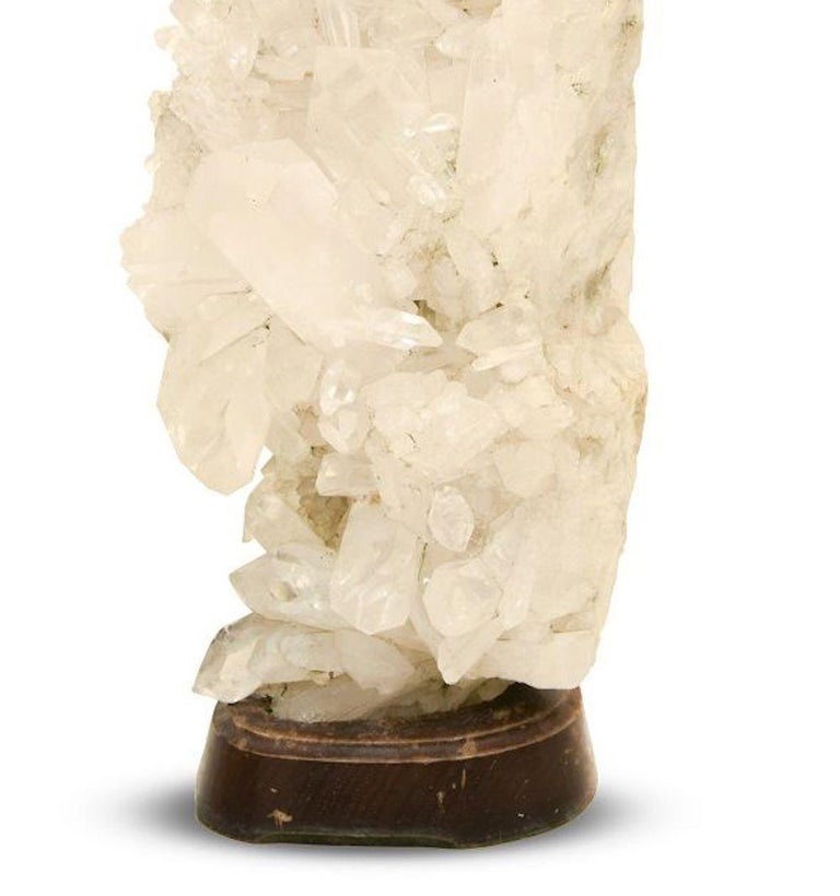 Ancient Rare Rock Crystal on Wooden Base, 1850s For Sale at 1stDibs