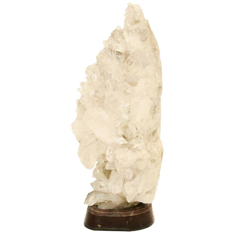 Ancient Rare Rock Crystal on Wooden Base, 1850s For Sale at 1stDibs