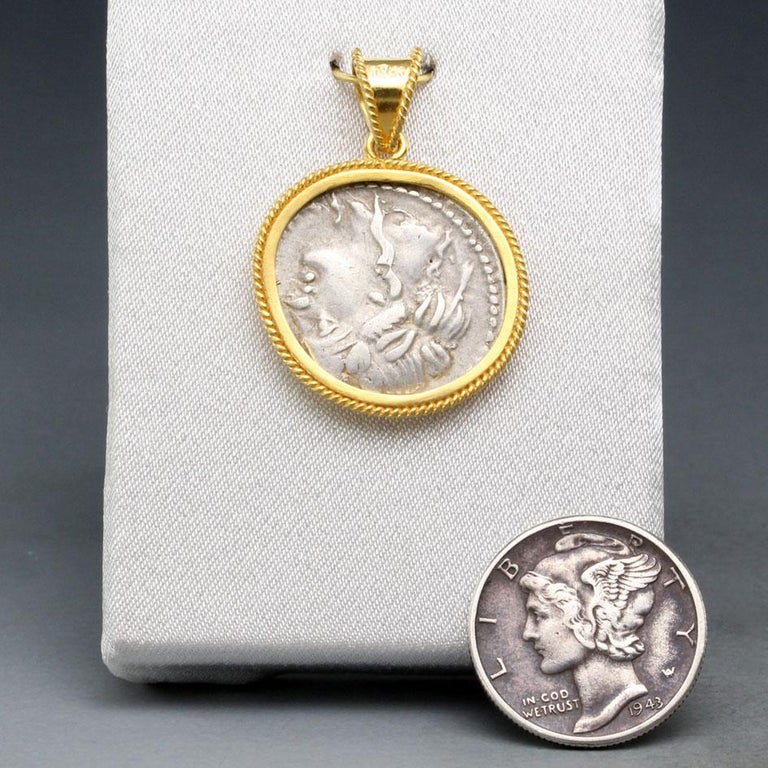 Ancient Roman 1st Century Bc Chariot Pulled by Serpents Coin 18k Gold ...