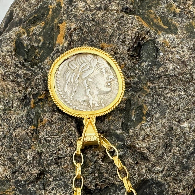 Ancient Roman 1st Century Bc Chariot Pulled by Serpents Coin 18k Gold ...