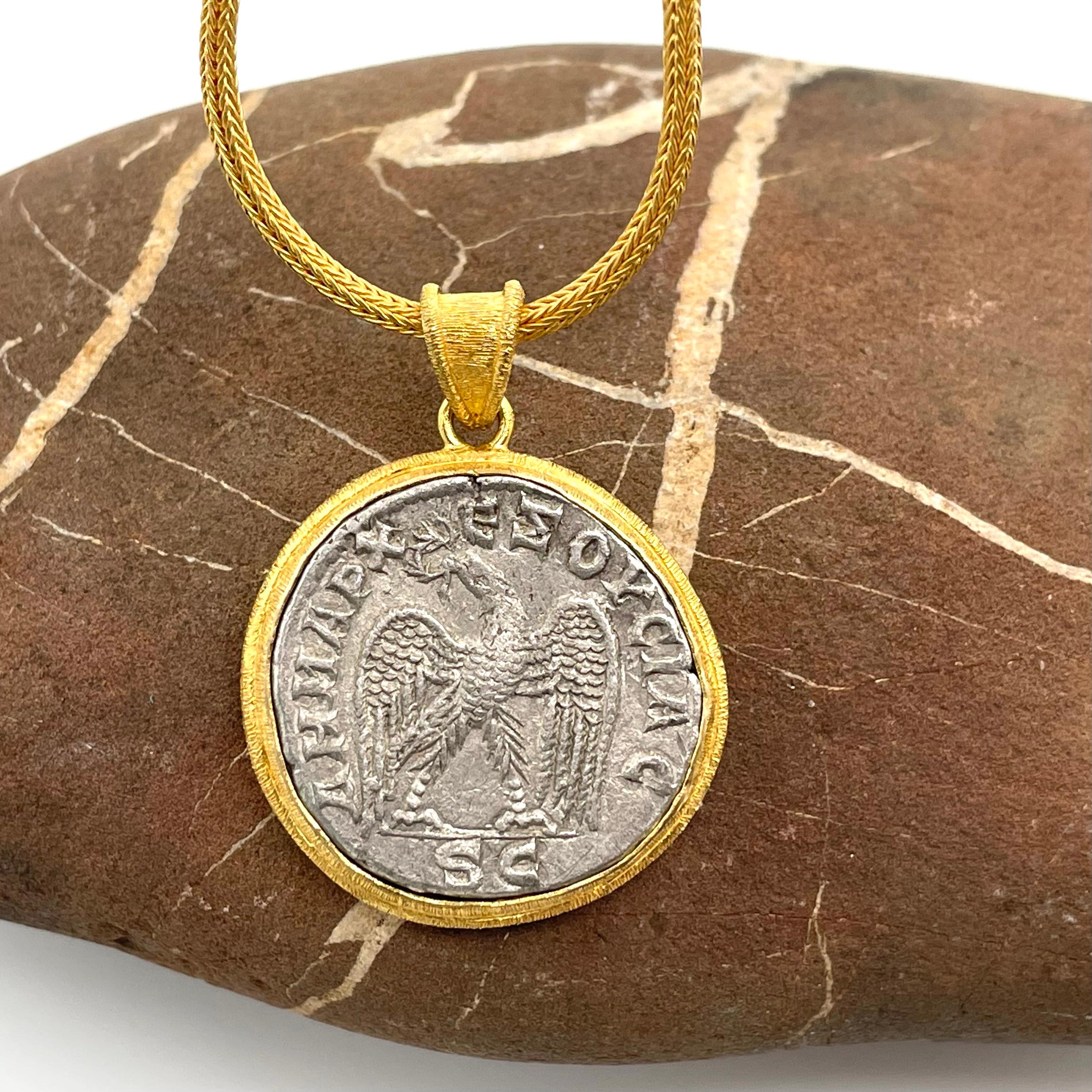 Ancient Roman 3rd Century Eagle Coin 18K Gold Pendant at 1stDibs ...