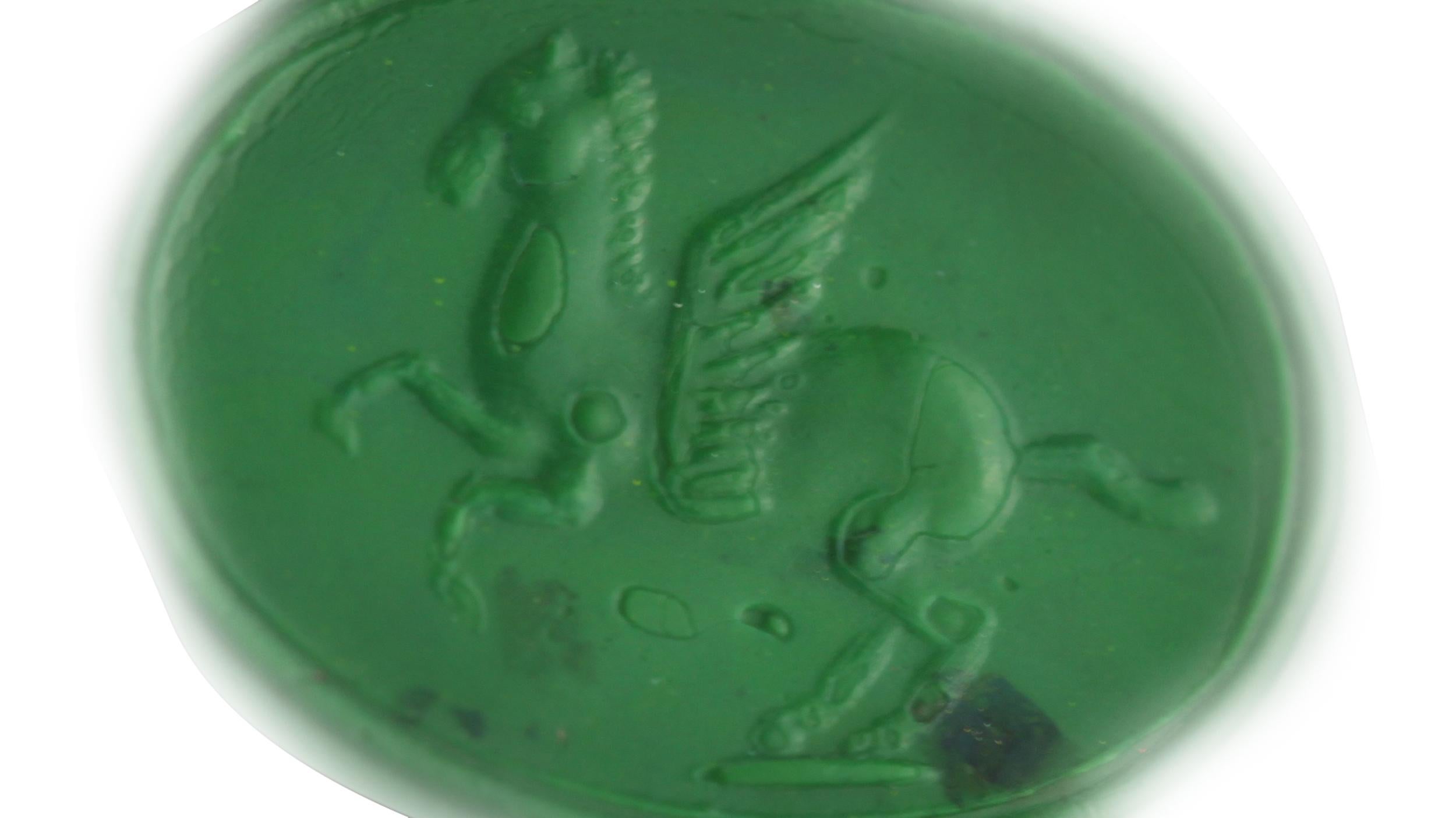 Ancient Roman Agate Intaglio of Pegasus in Vintage High Carat Setting ...