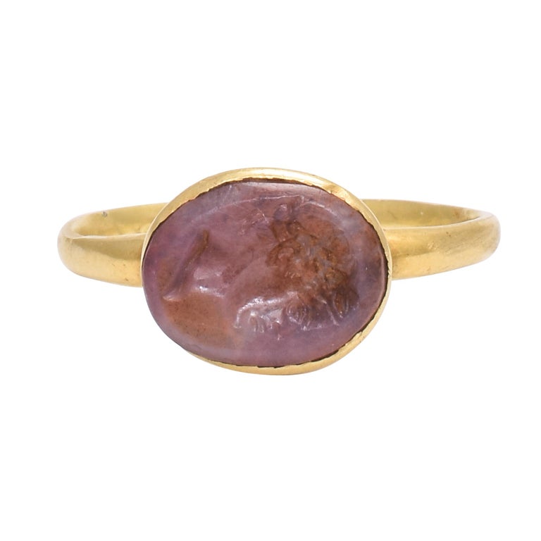 Ancient Roman Caesar Augustus Intaglio Signet Ring at 1stDibs ...