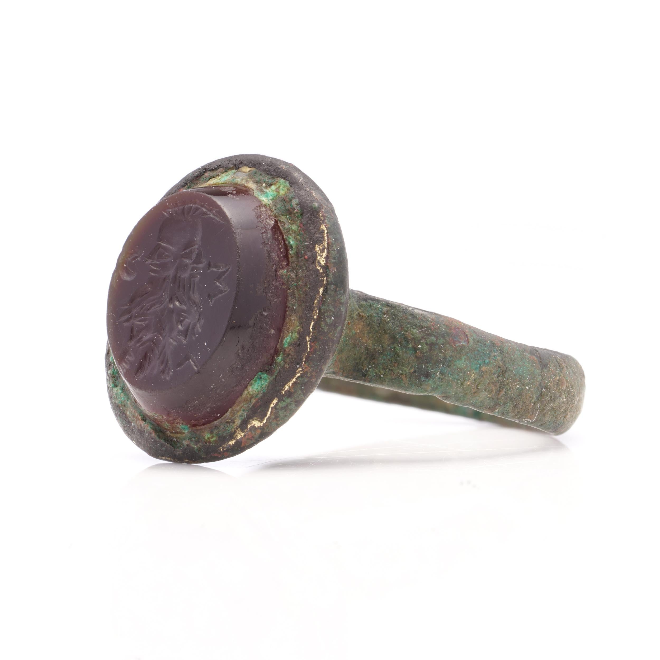 Ancient Roman Carnelian Intaglio with Double Sided Warrior For Sale at ...