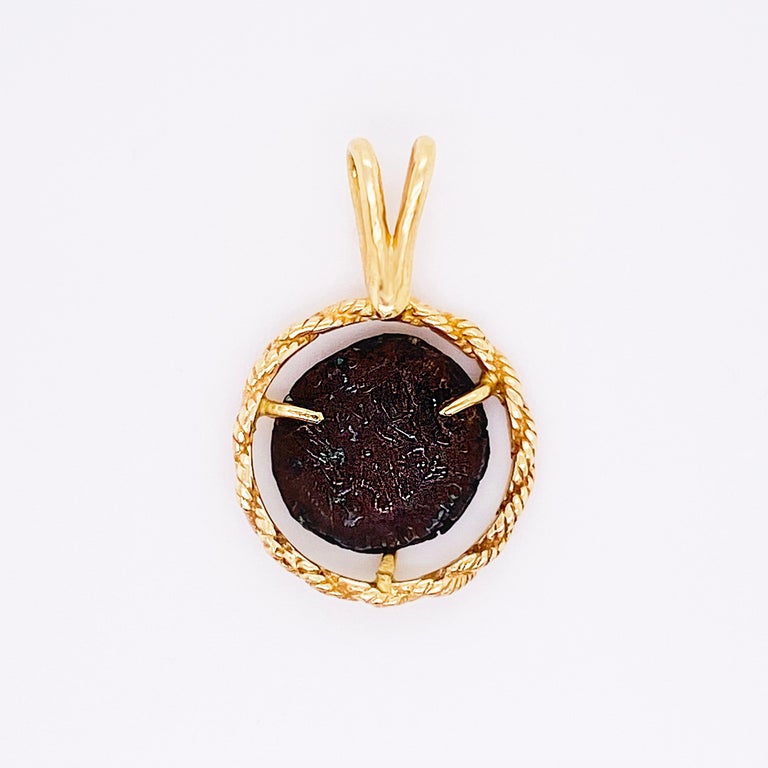 Ancient Roman Coin 14k Gold Pendant, 337-500AD, Gold, Artifact, Charm ...
