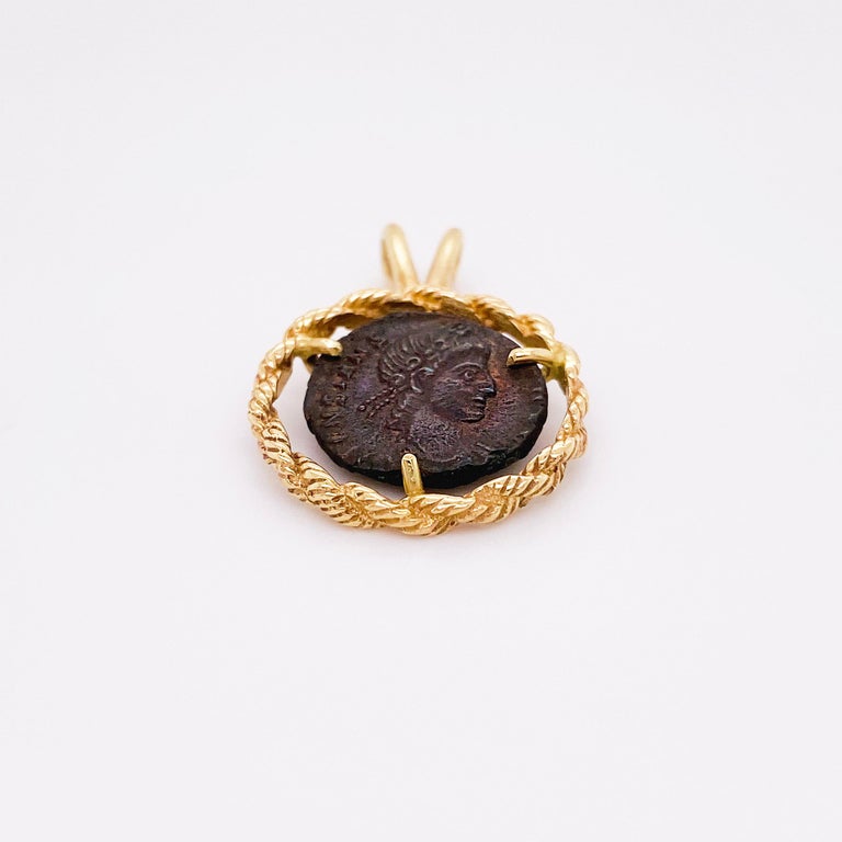 Ancient Roman Coin 14k Gold Pendant, 337-500AD, Gold, Artifact, Charm ...