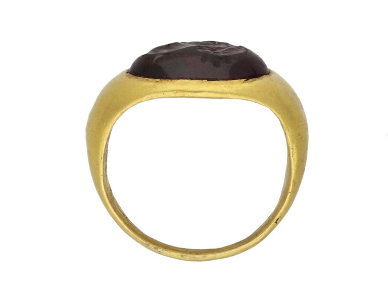 Ancient Roman Female Bust Intaglio Ring, circa 3rd-4th Century AD For ...