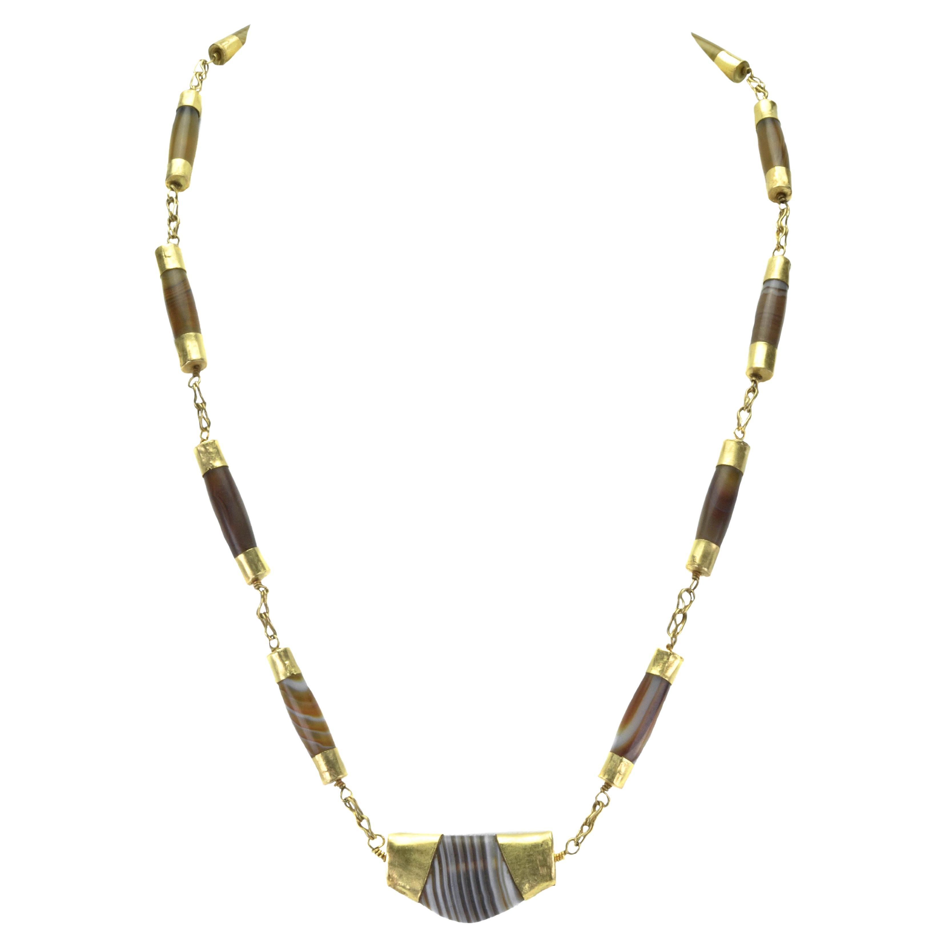 Ancient Roman Gold and Agate Stone Necklace For Sale at 1stDibs ...