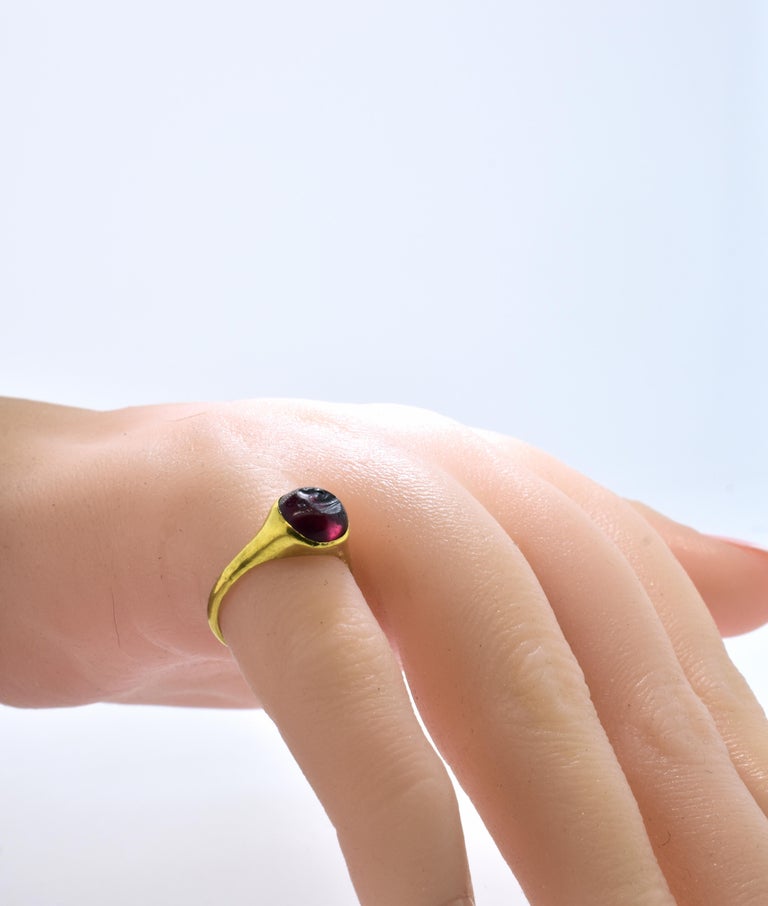 Ancient Roman Gold Finger Ring Intaglio, 1st Century AD at 1stDibs