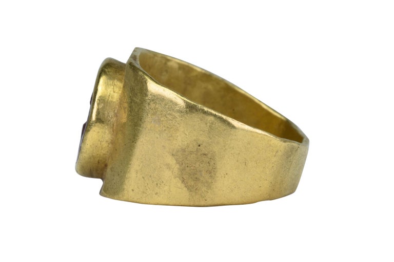 Ancient Roman Gold Intaglio Signet Ring with Sol Invictus For Sale at ...