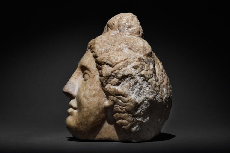 Ancient Roman Marble Head of a Noble Woman For Sale at 1stDibs