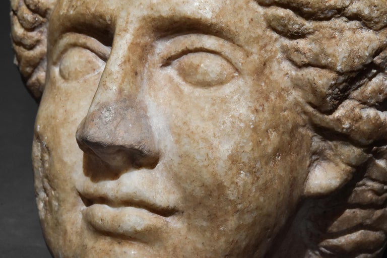 Ancient Roman Marble Head of a Noble Woman For Sale at 1stDibs