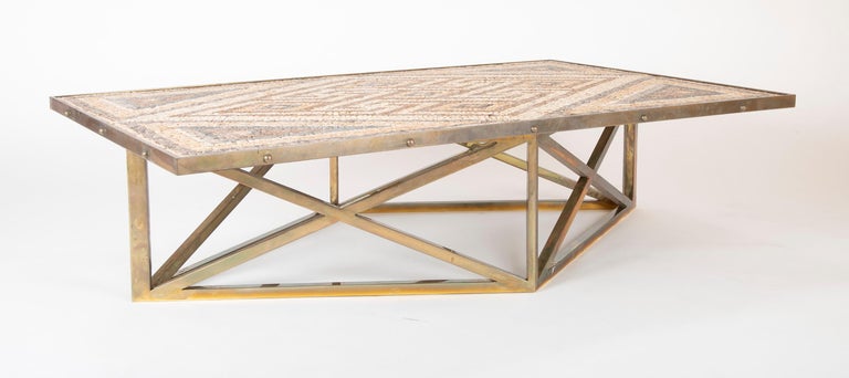 Ancient Roman Mosaic Slab Coffee Table at 1stDibs