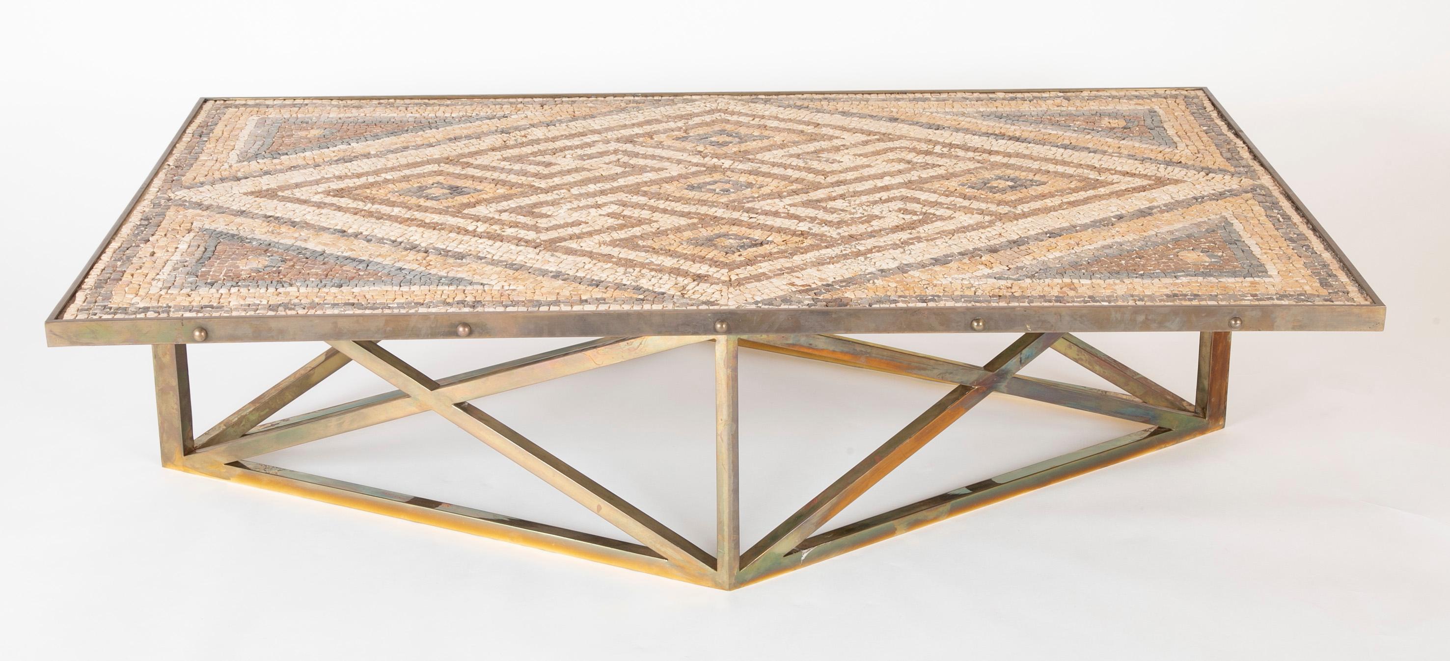 Ancient Roman Mosaic Slab Coffee Table at 1stDibs | ct mosaic slab ...