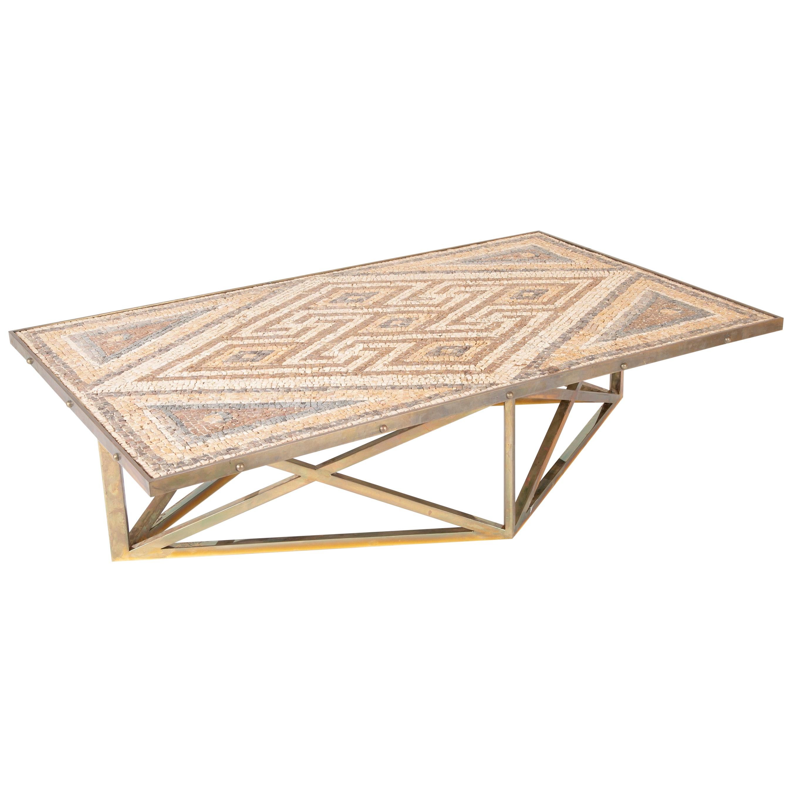 Ancient Roman Mosaic Slab Coffee Table at 1stDibs | ct mosaic slab ...