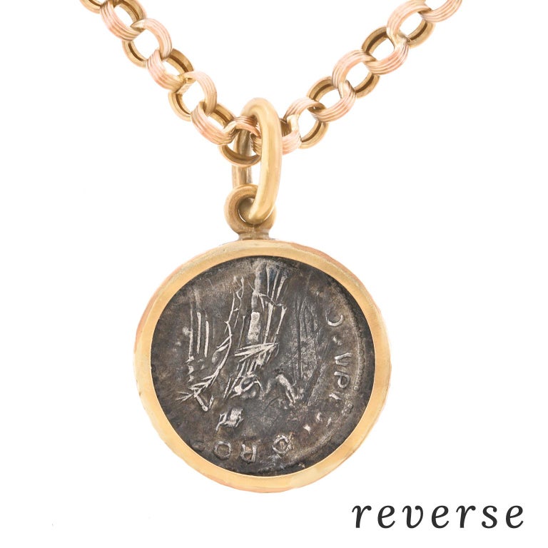 Ancient Roman Silver Coin Gold Pendant at 1stDibs | ancient roman pendant