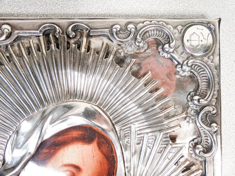 Ancient Russian Icon with 84 Silver Riza, Madonna with Child, Russia ...