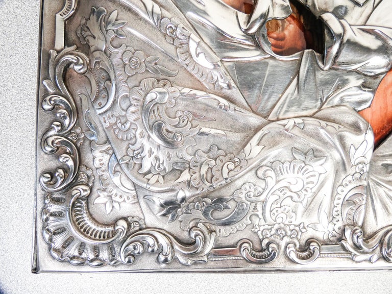 Ancient Russian Icon with 84 Silver Riza, Madonna with Child, Russia ...