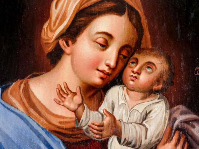 Ancient Russian Icon with 84 Silver Riza, Madonna with Child, Russia ...