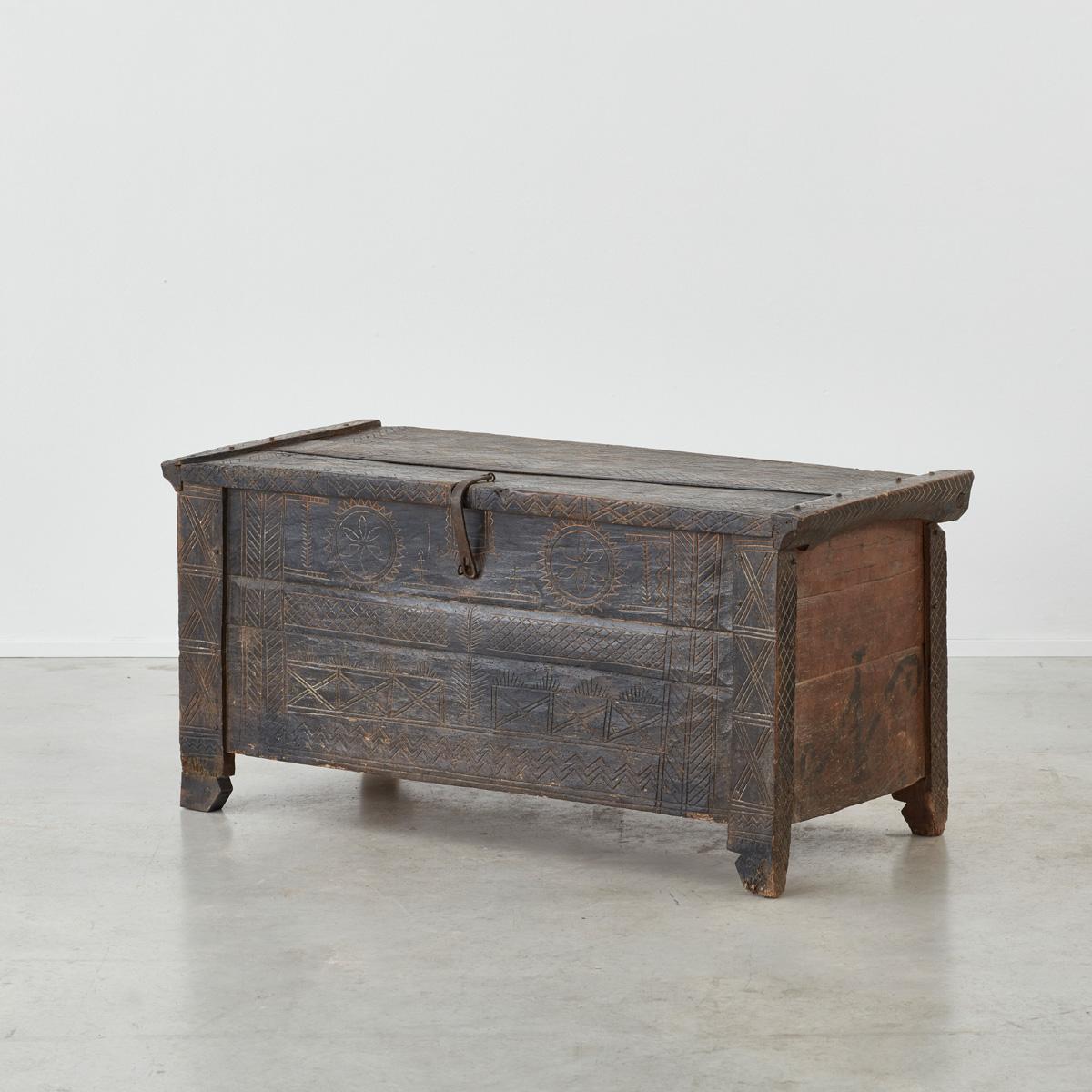 Ancient rustic shepherd’s coffer Transylvania, 18th Century For Sale at ...