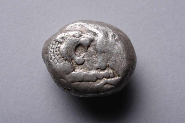 Ancient Silver King Croesus Coin, 550 BC at 1stDibs
