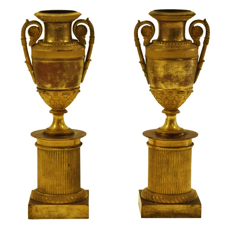 Ancient Vases on Plinth, Italy, 19th Century at 1stDibs