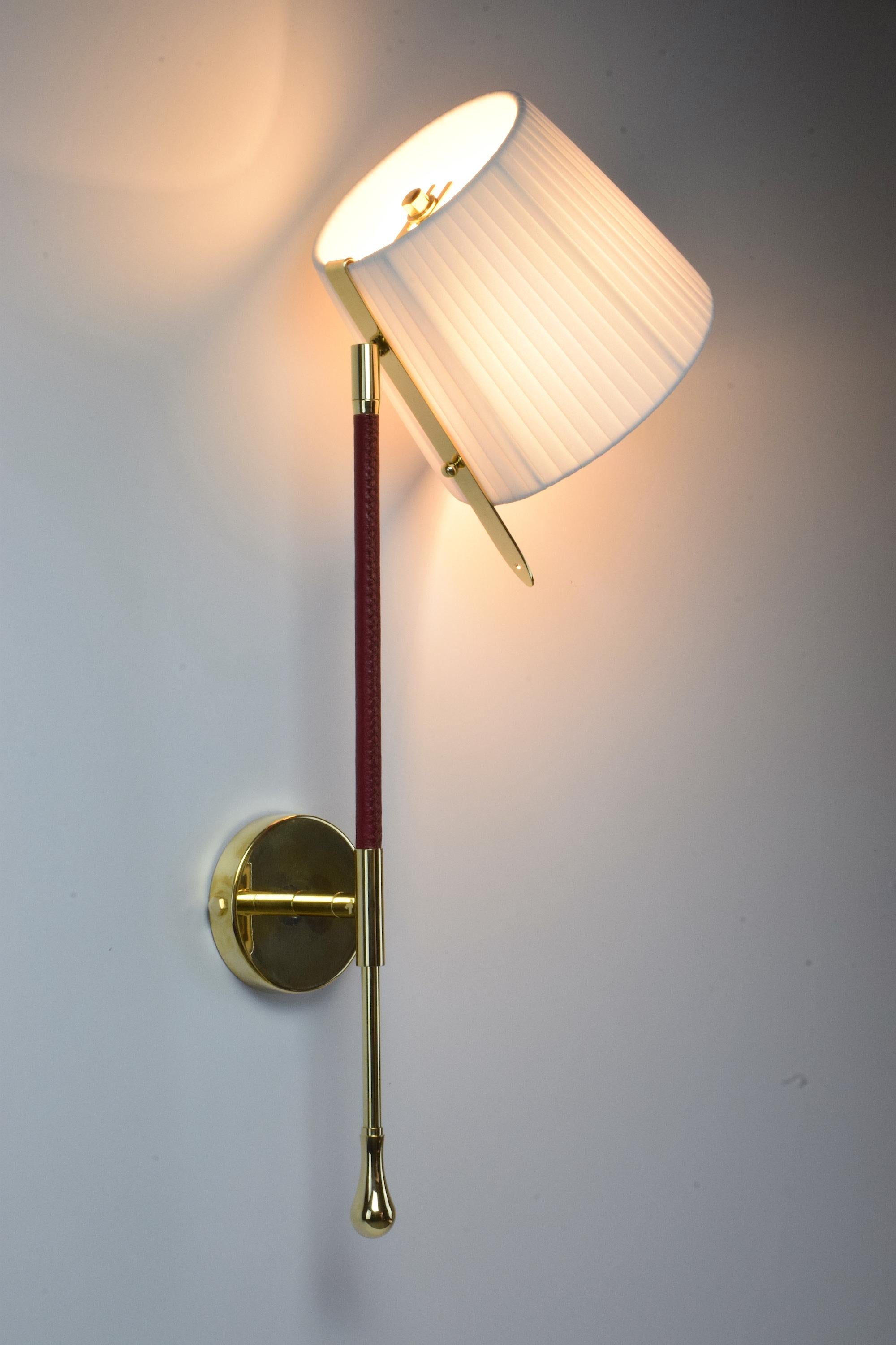 Ancora-W2 Contemporary Brass and Wicker Wall Light, Flow Collection For ...