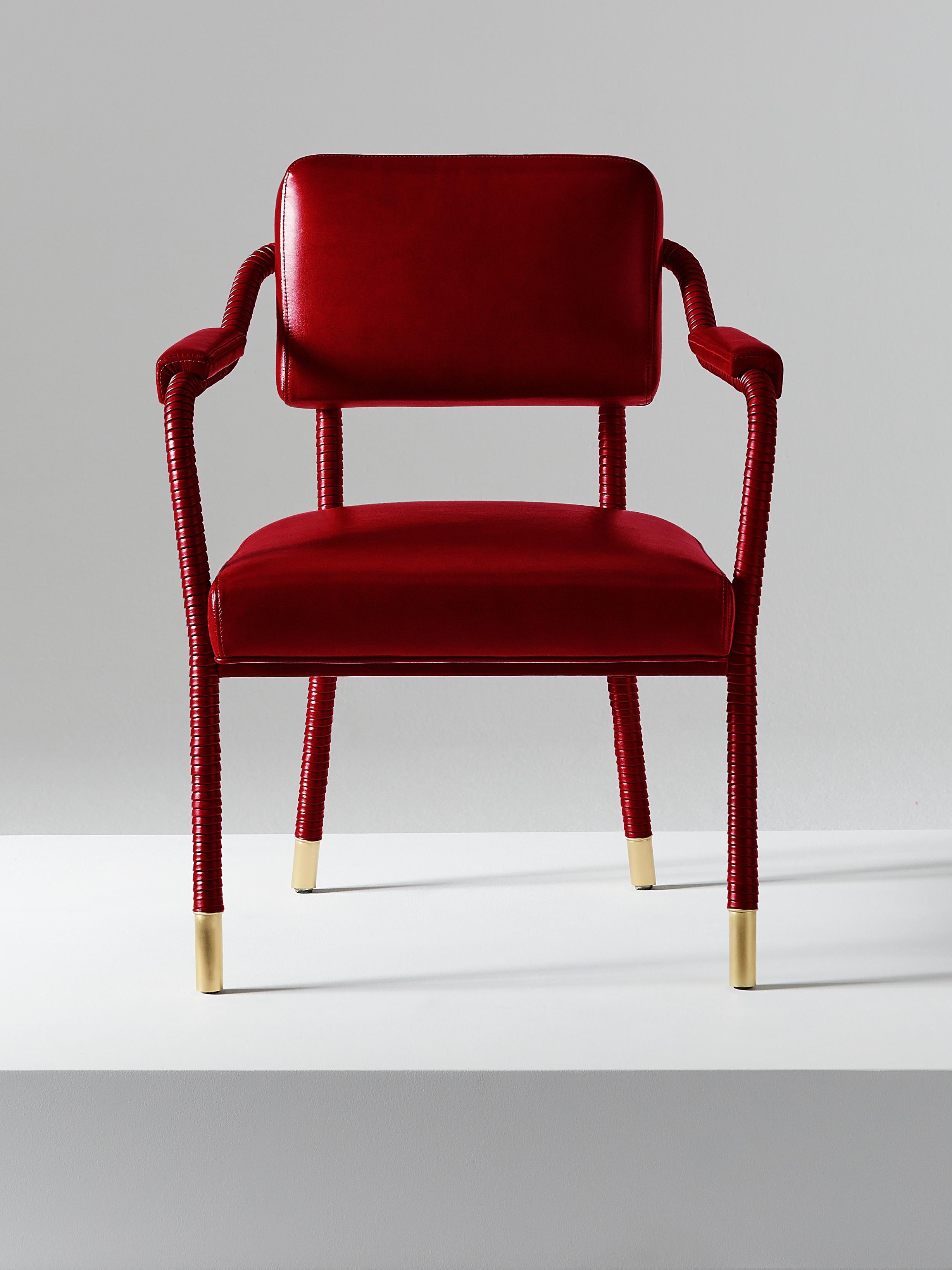 And Objects Easton Dining Chair, Fully Wrapped Upholstered Leather in ...