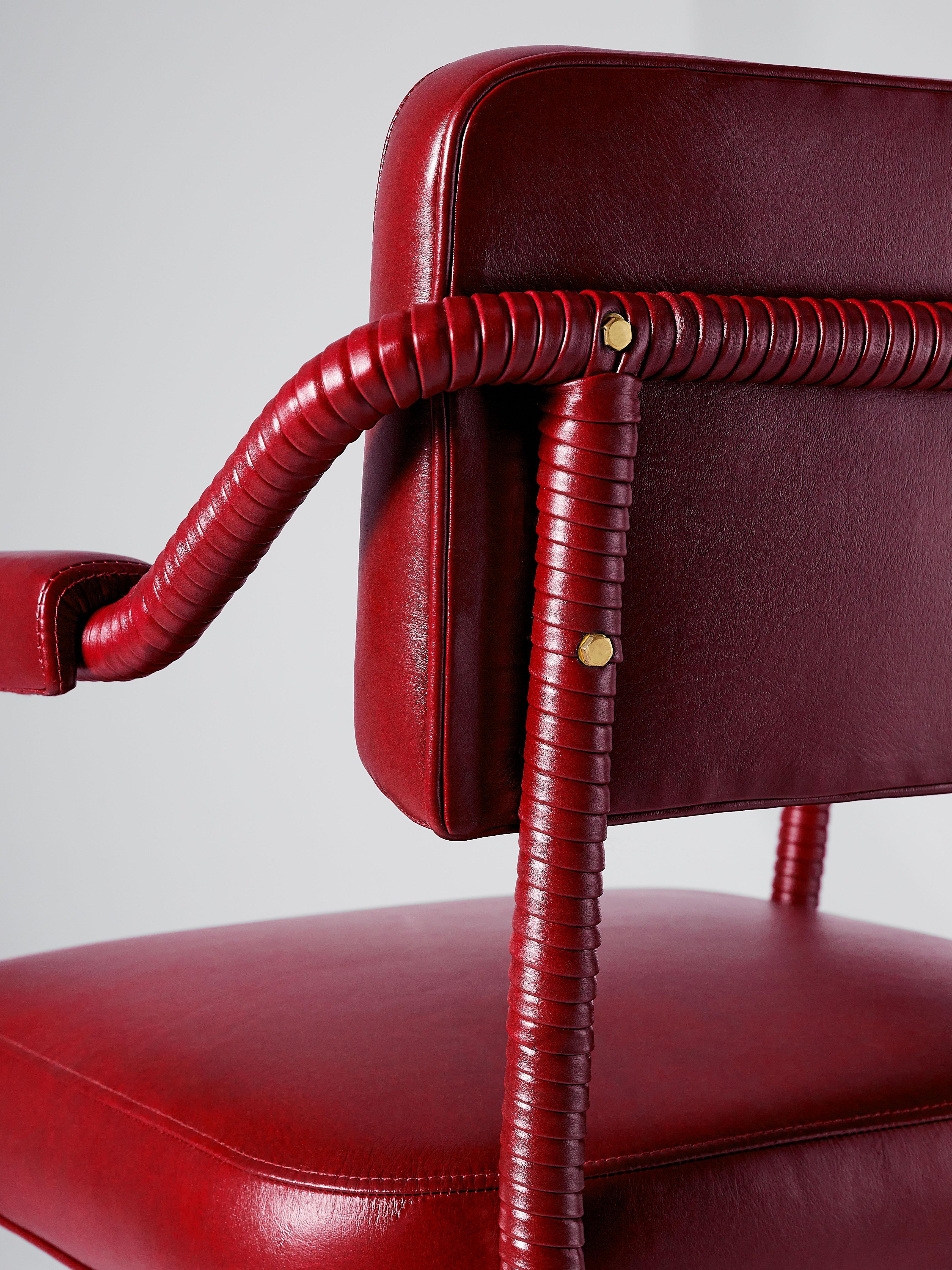 And Objects Easton Dining Chair, Fully Wrapped Upholstered Leather in ...