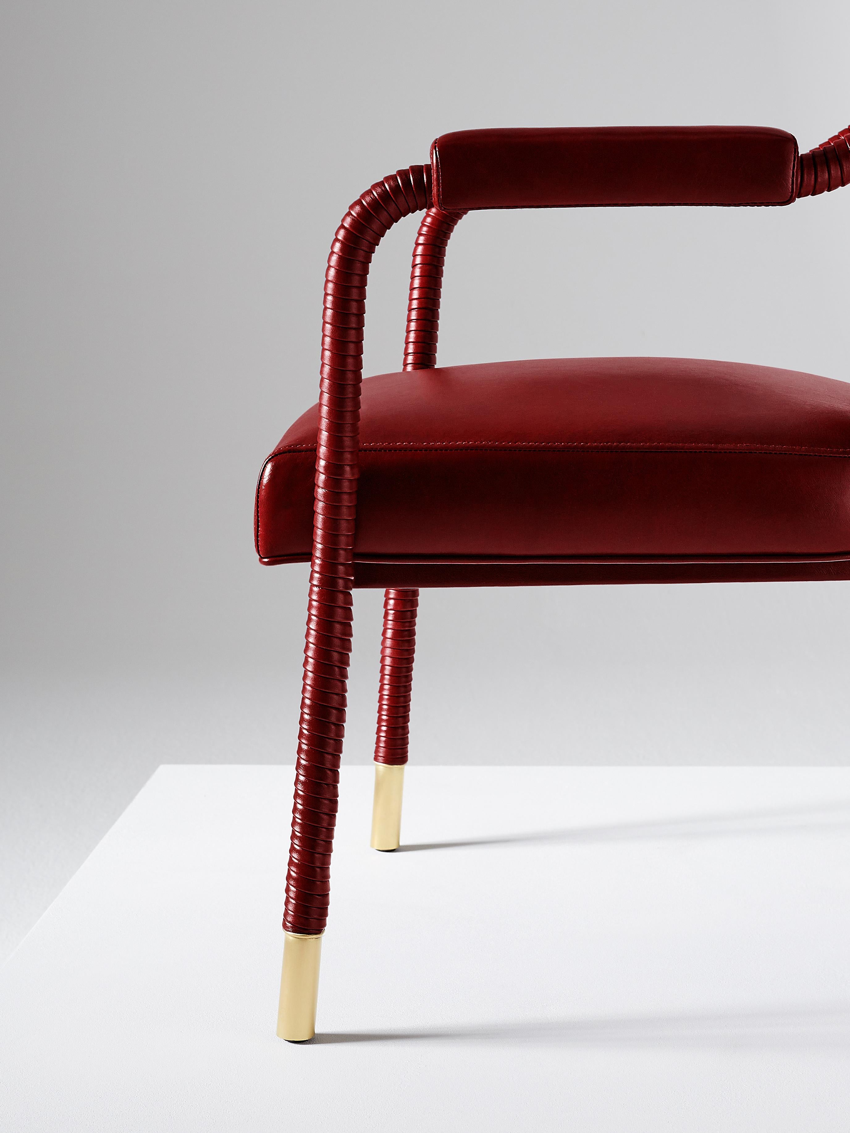 And Objects Easton Dining Chair, Fully Wrapped Upholstered Leather in ...