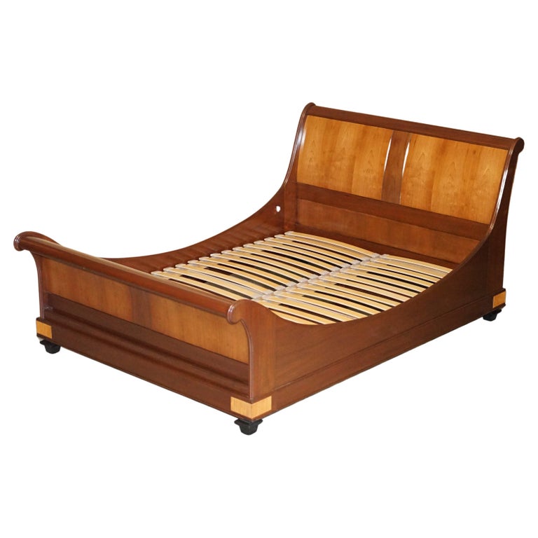 And So To Bed Palais Sleigh Bed King Size Frame Walnut and Cherry Wood ...