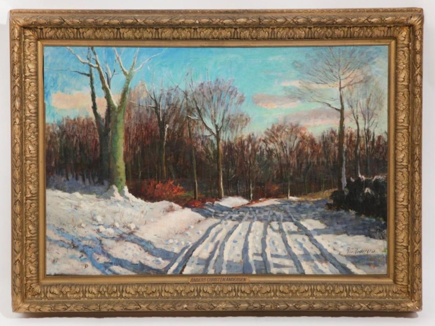 Anders Christian Andersen - "Wooded Landscape in Winter" by Anders ...