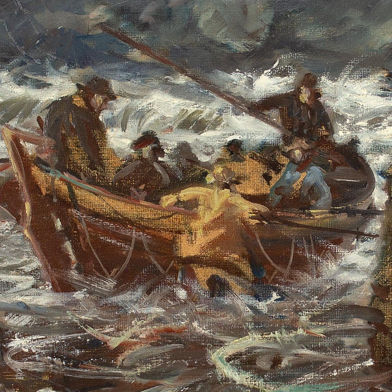 Anders Hune - Anders Hune, Lifeboat, Oil Painting For Sale at 1stDibs