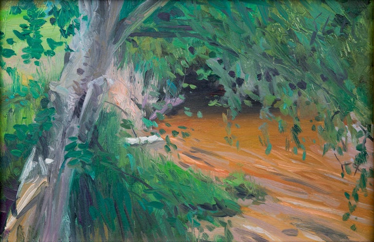 Anders Ståhl - Red Sand Riverbed Painting By Swedish Post-Impressionist ...