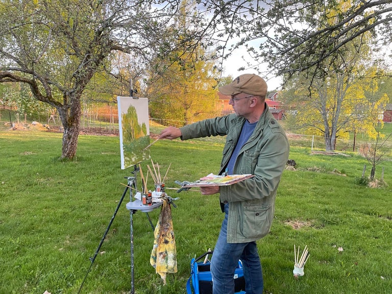 Anders Ståhl - Red Sand Riverbed Painting By Swedish Post-Impressionist ...