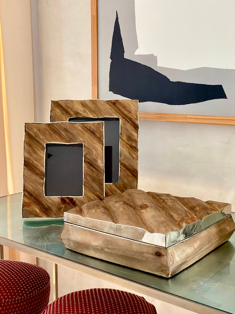 Andes Large Wood and Alpaca Silver Photoframe For Sale at 1stDibs