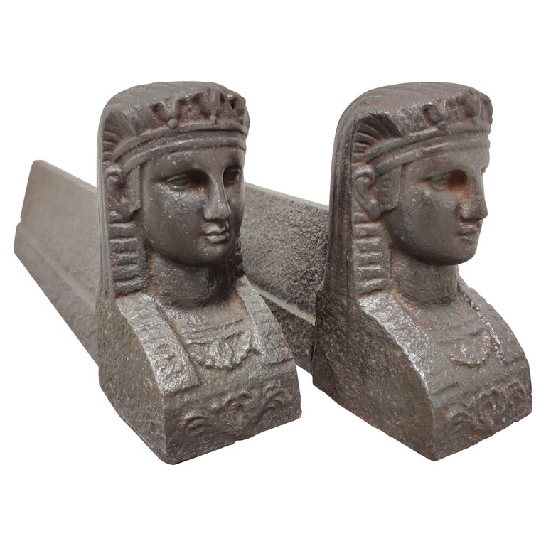 Andirons / Fire Dogs, French Sphinxes For Sale at 1stDibs