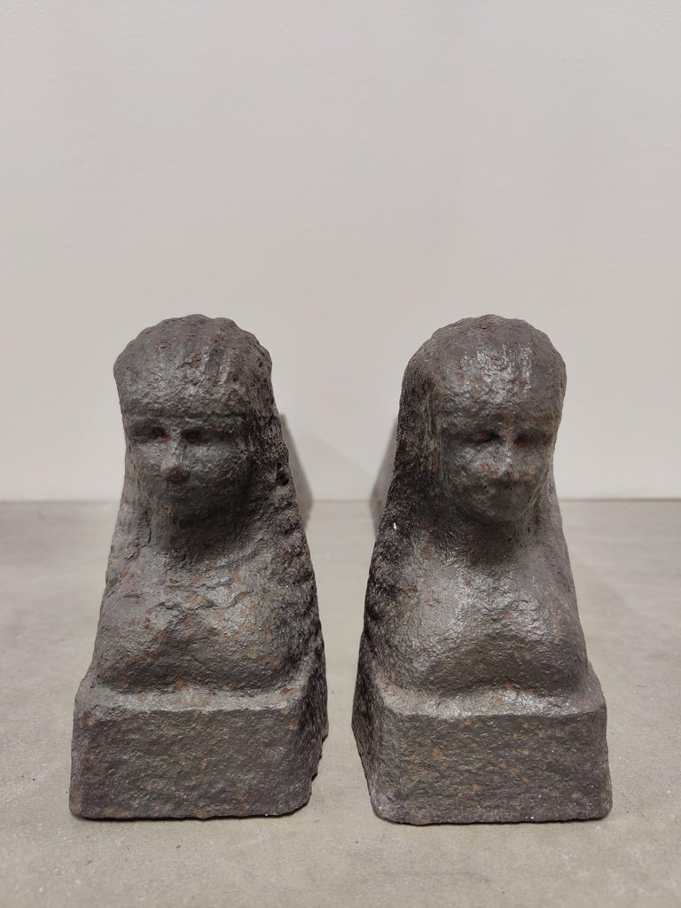 Andirons / Fire Dogs, Sphinx For Sale at 1stDibs