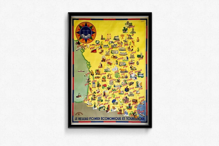 André Giroux - Circa 1935 map illustrated by André Giroux of the P.O ...
