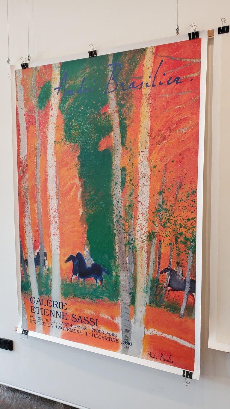 André Brasilier Original Exobition Poster GALERIE ETIENNE SASSI, 1990 ...