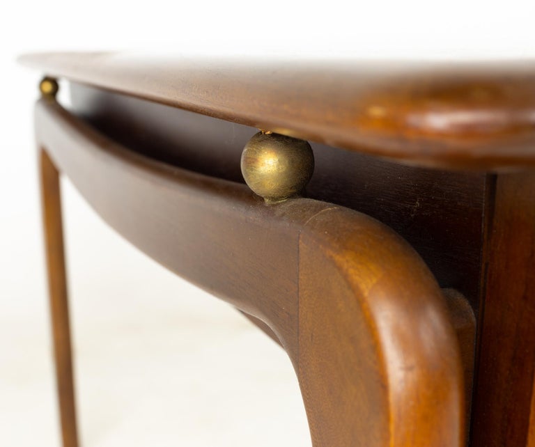 Andre Bus for Lane Perception Mid Century Walnut Side End Tables, a ...