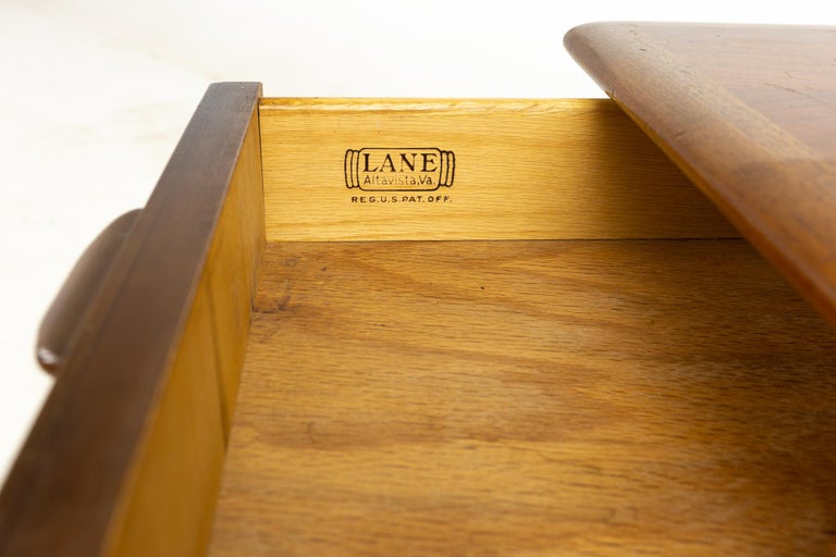 Andre Bus for Lane Perception Mid Century Walnut Side End Tables, a ...