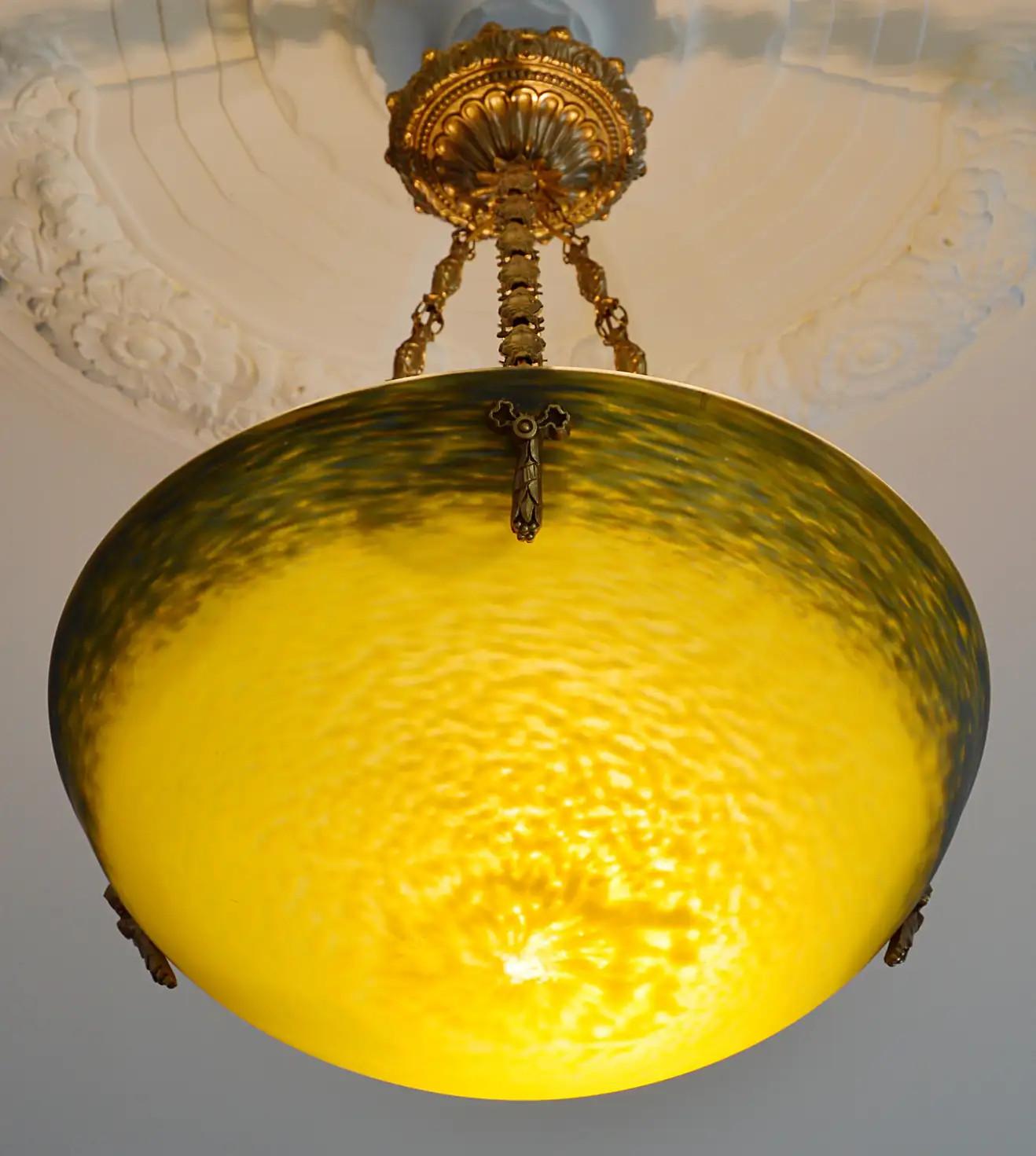 Andre Delatte French Art Deco Pendant Chandelier, Late 1920s For Sale ...