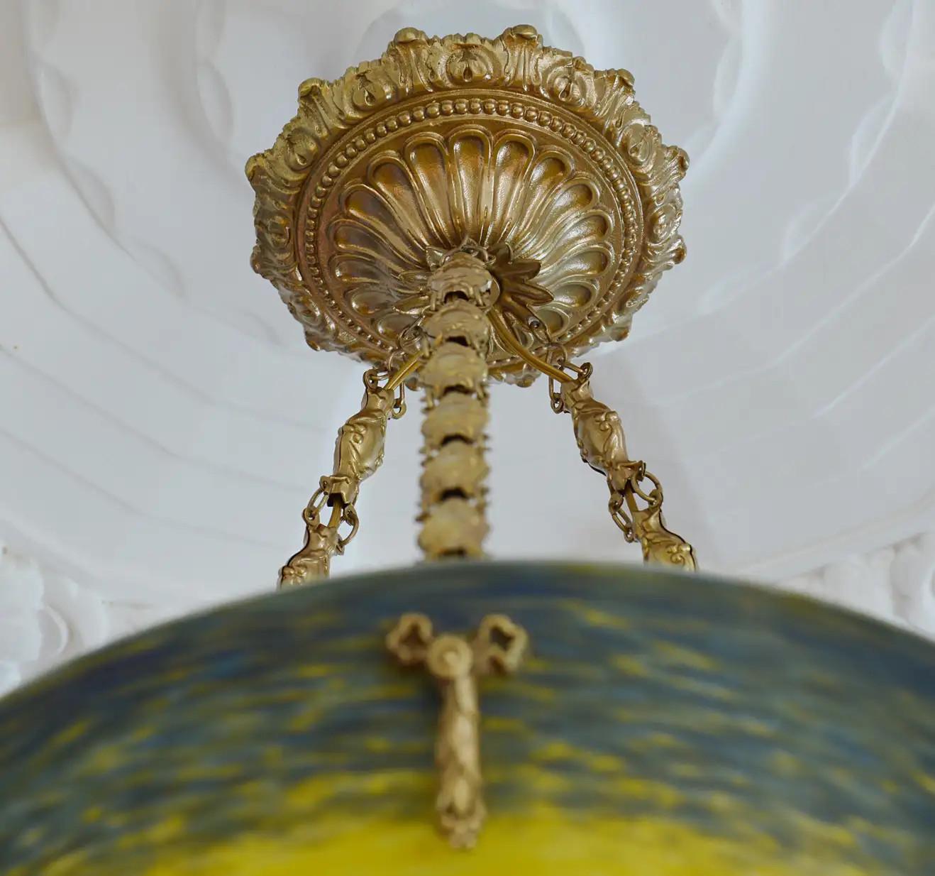 Andre Delatte French Art Deco Pendant Chandelier, Late 1920s For Sale ...