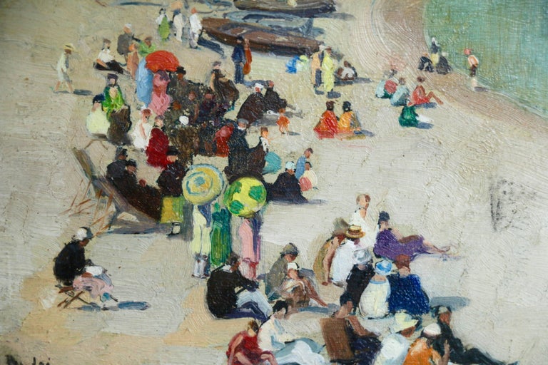 André Devambez - Bathers on the Beach - 19th Century French Oil Figures ...