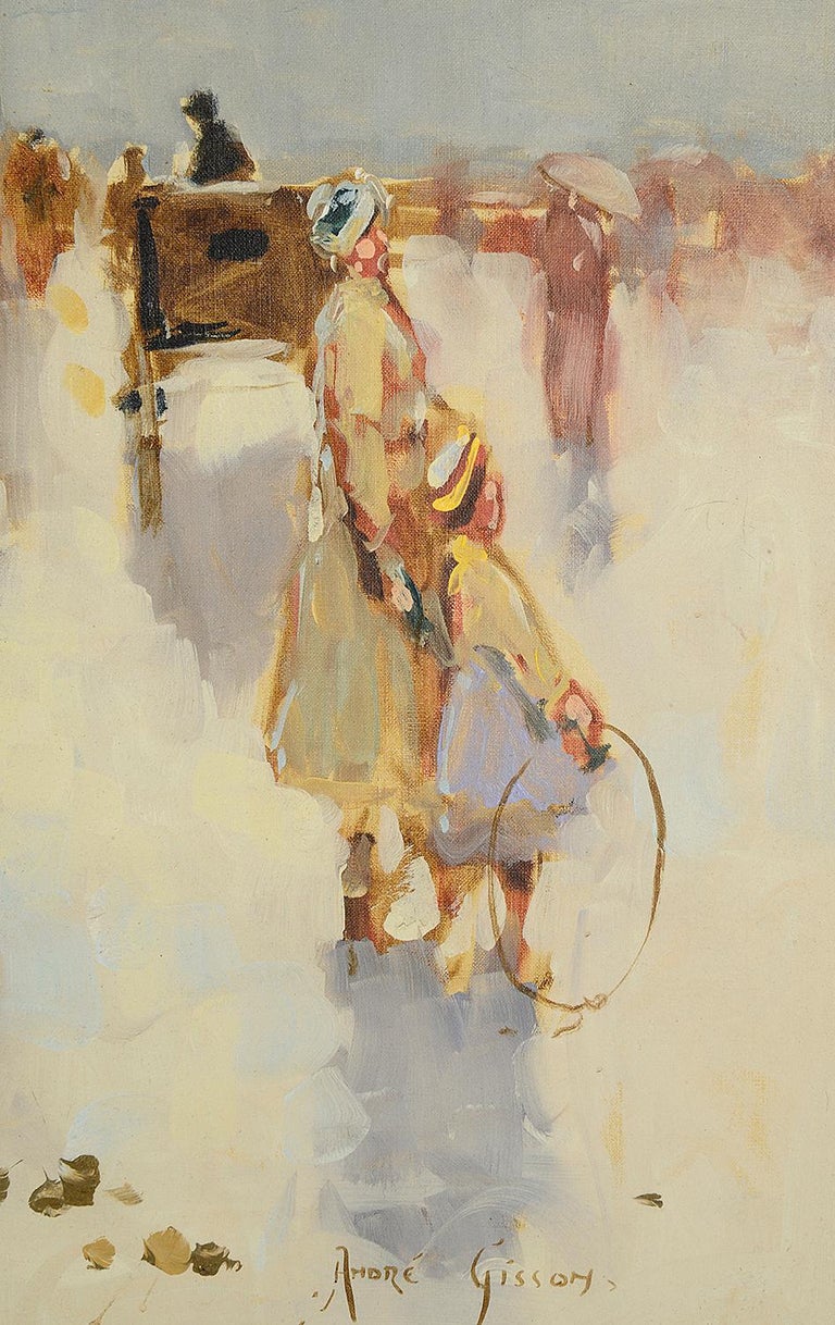 Andre Gisson Oil on Canvas of the Arc de Triomphe For Sale at 1stDibs